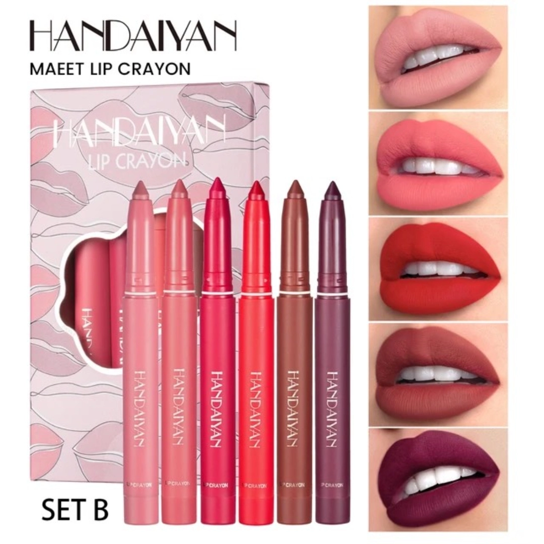HANDAIYAN 6pcs Matte Lip Liner Set Long Lasting Velvet Lipliner Pack ...