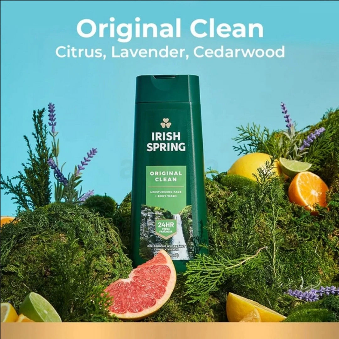 Irish Spring Original Clean Moisturizing Face & Body Wash-591ml