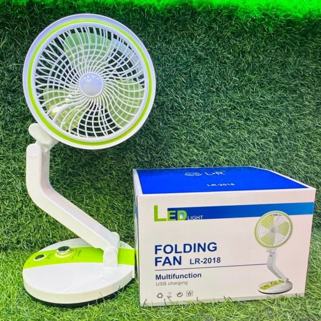 New Rechargeable Folding Table Fan with Led Light