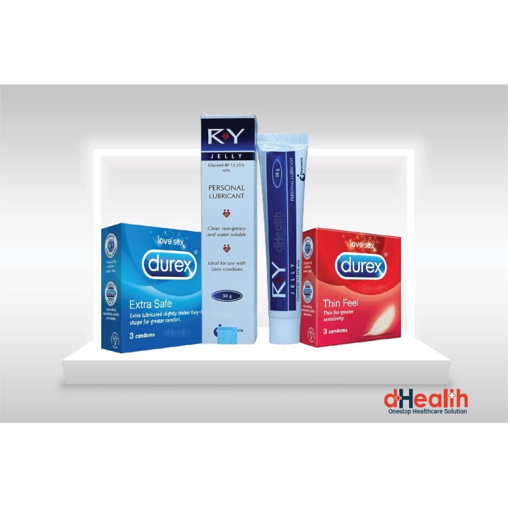 RY Jelly & Durex condom - combo pack - (Extra Safe & Thin Feel)