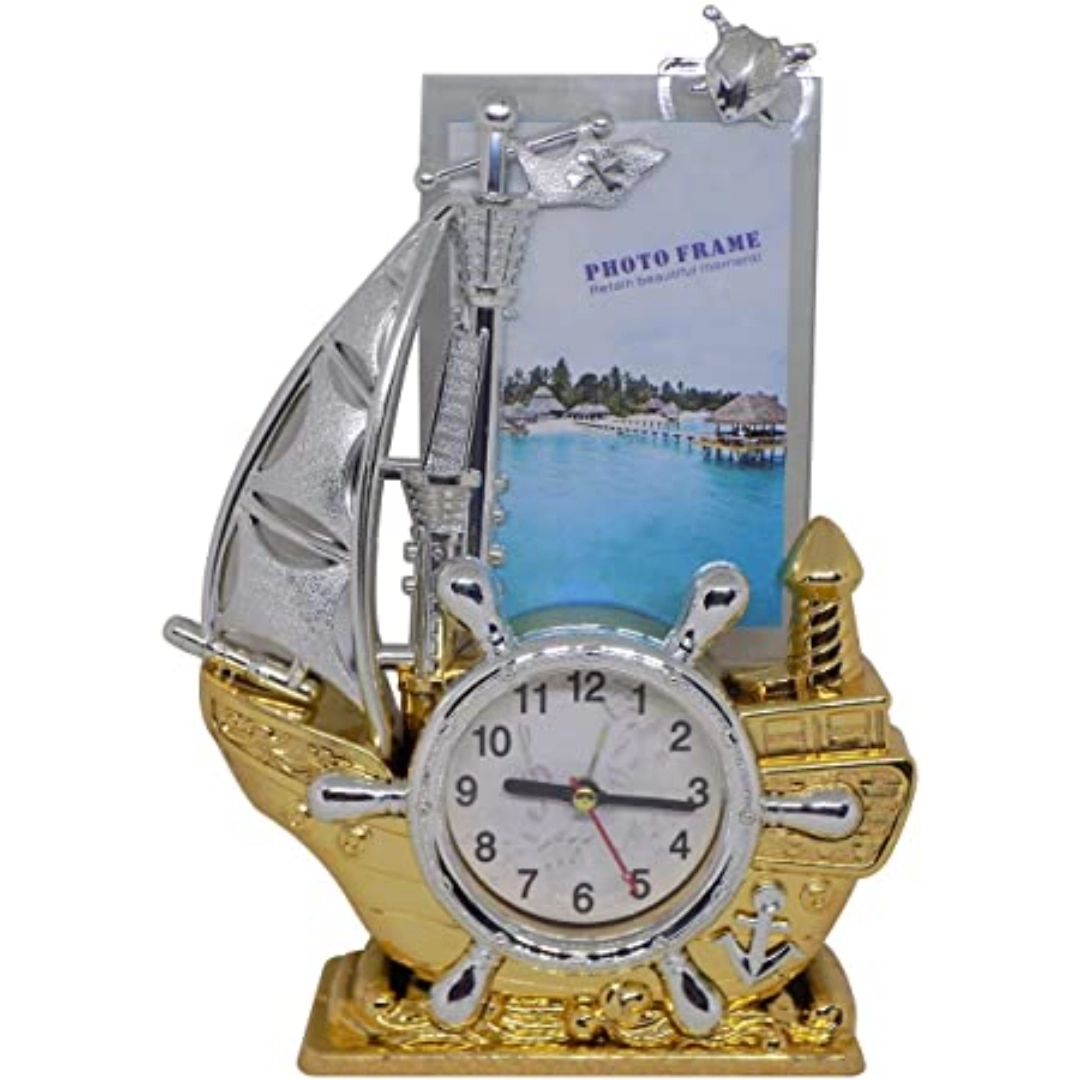 Ship Style Photo Frame with Clock for Study Table, Photo Frame Collages ...