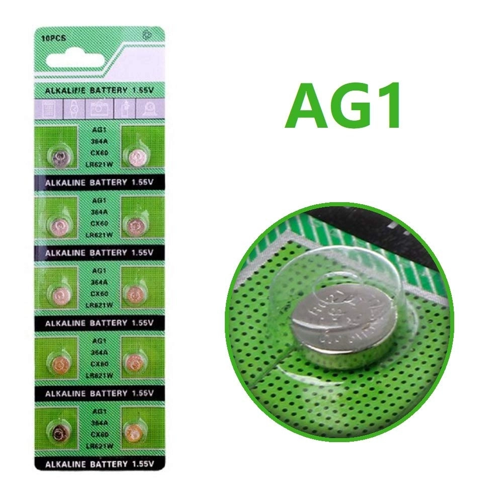10 Pcs Watch Battery Ag1 1.55V 364 Sr621Sw Lr621 621 Alkaline Button ...