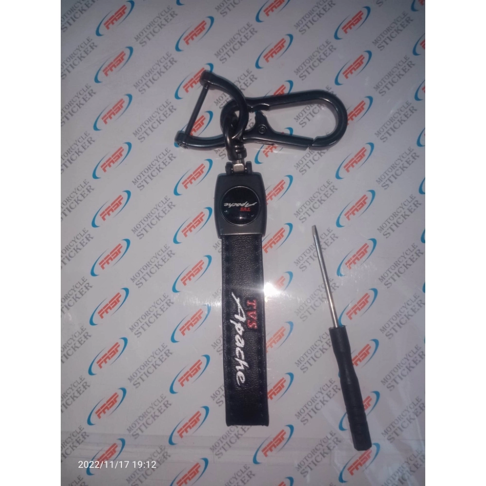 Apache(TVS) keychains black Leather hook Key Chain