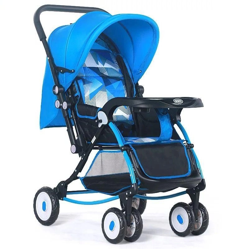 New BBH 720W Baby Stroller Comfortable Rocking Prams-Blue | 3 position ...