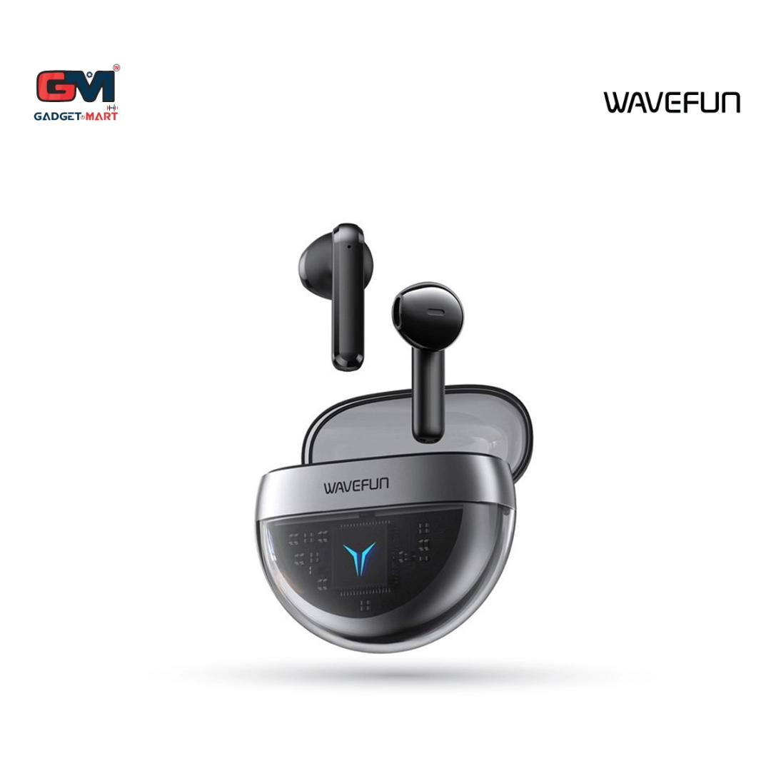 Wavefun T200 Wireless Transparent Box Earbuds - Black