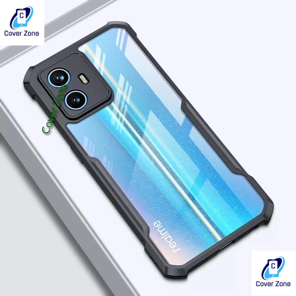 For Realme 10 Pro+ Shockproof TPU Bumper Clear Acrylic Mobile Phone Case