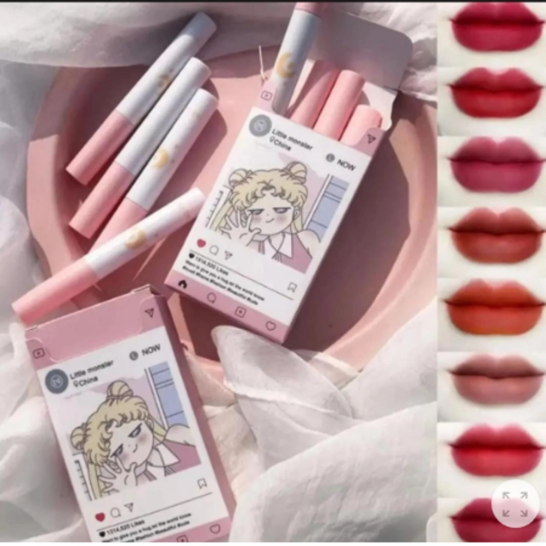 8 Pcs/set of Cigarette tube lip glaze set matte white lipstick student ...