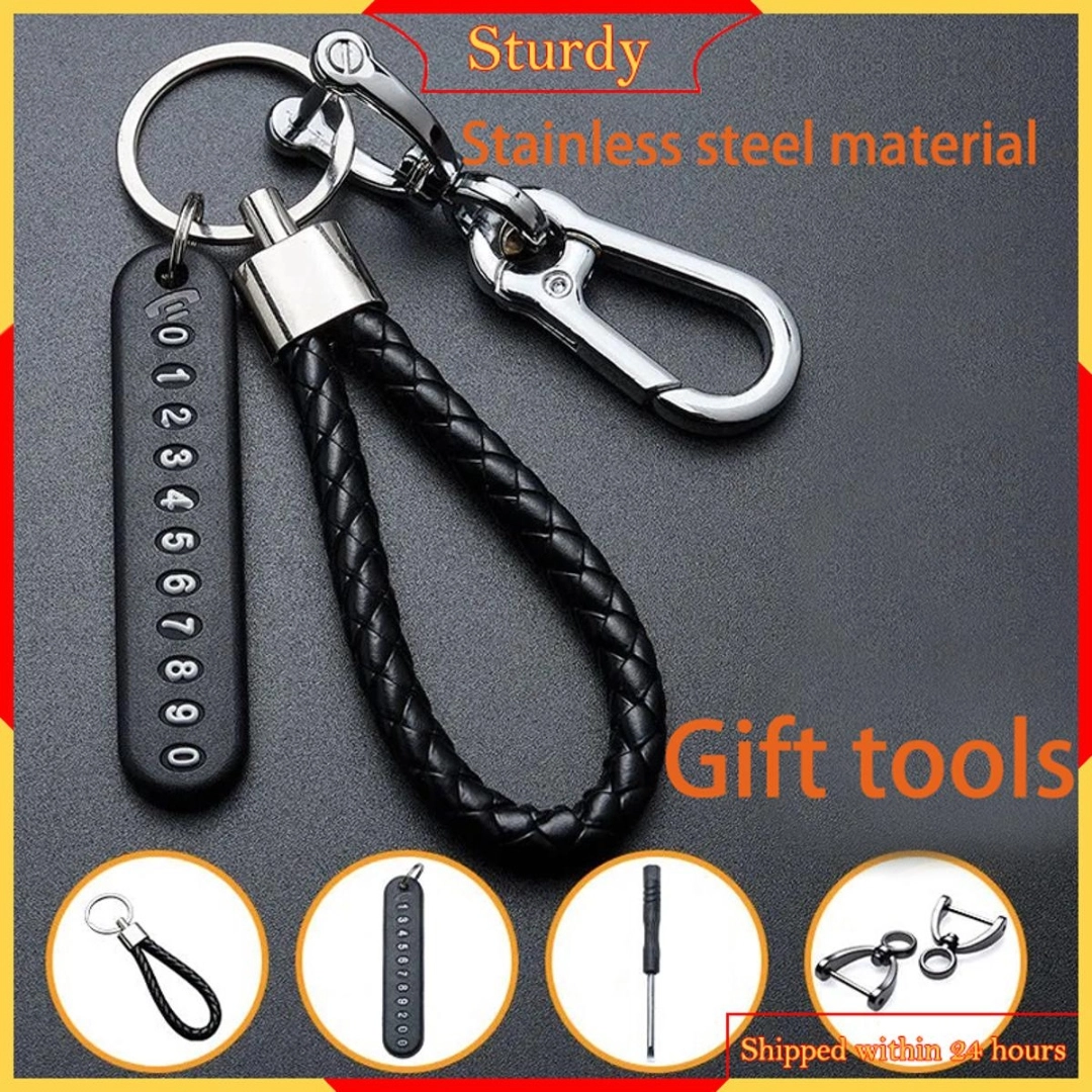 Pendant keychain Phone Number Car Auto Motor Cycle Key Ring Anti-Lost ...