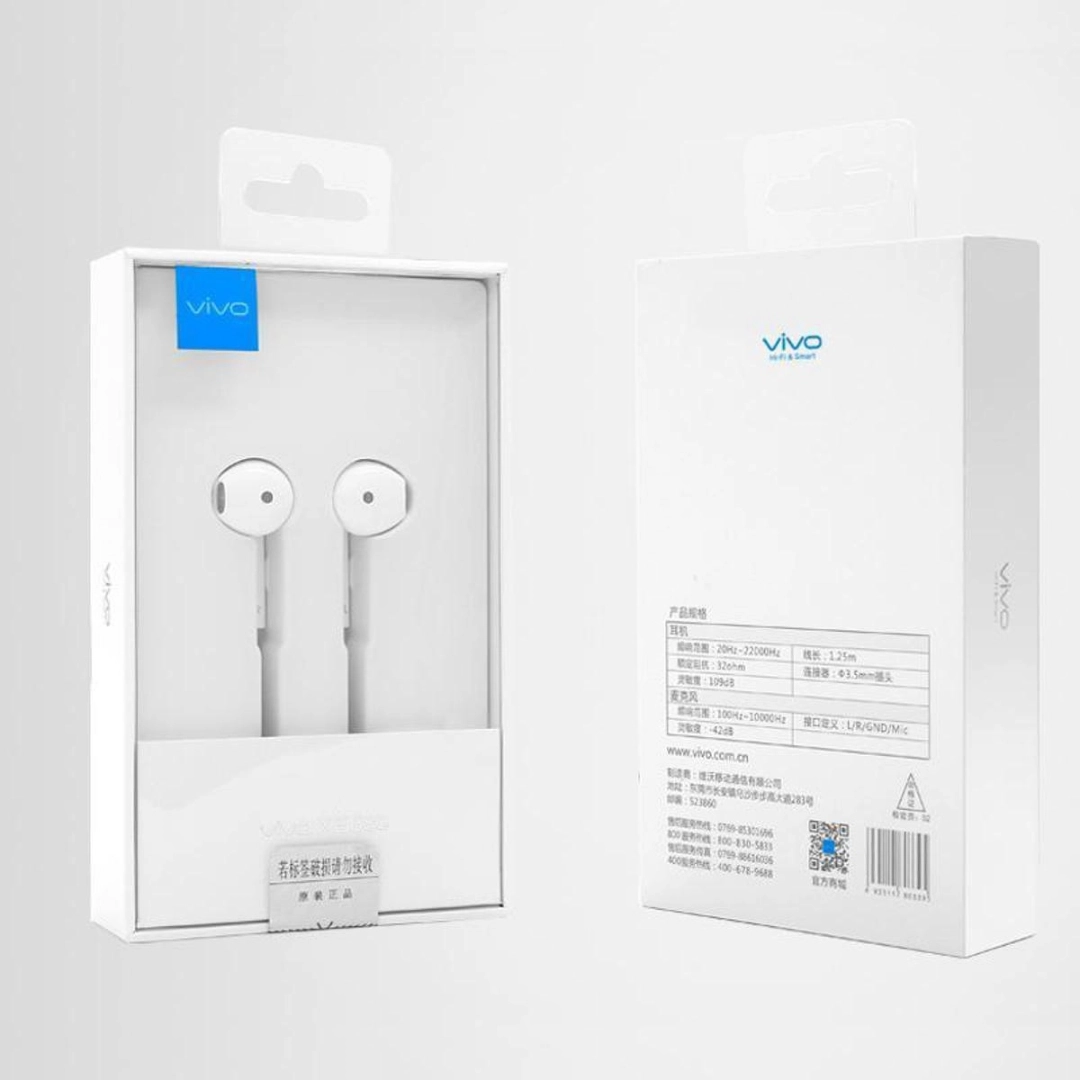 XE-680 Hi-Fi Vivo 3.5mm Jack audio Wired Headset with Mic (White, In ...