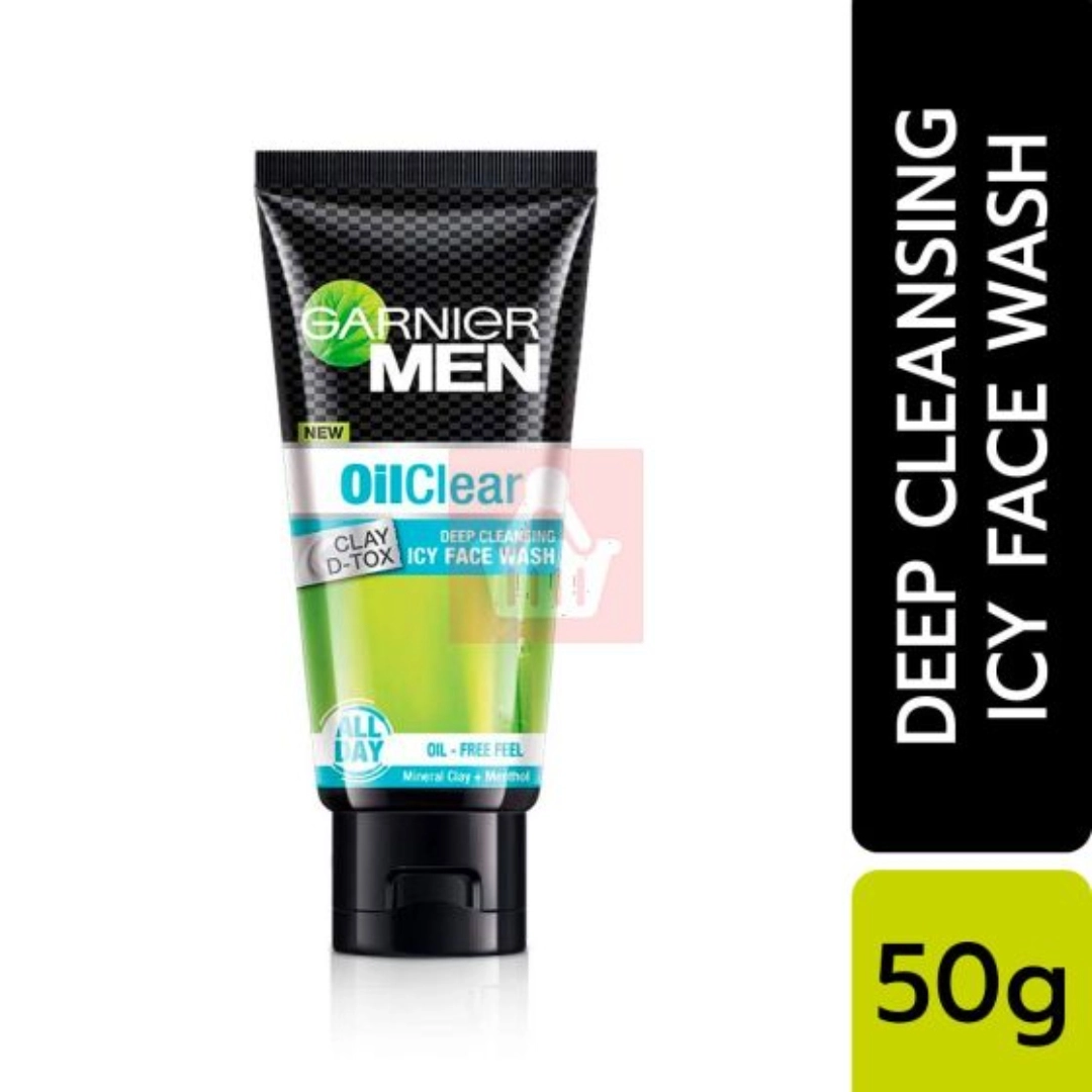 Garnier - Men Oil Clear Deep Cleansing Icy Face Wash - 50Gm