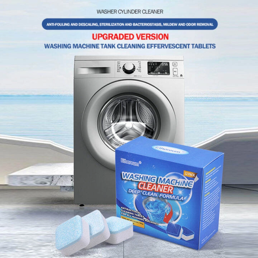 12 Pcs Washing Machine Cleaner Descaler Deep Cleaning Tablets For Front ...
