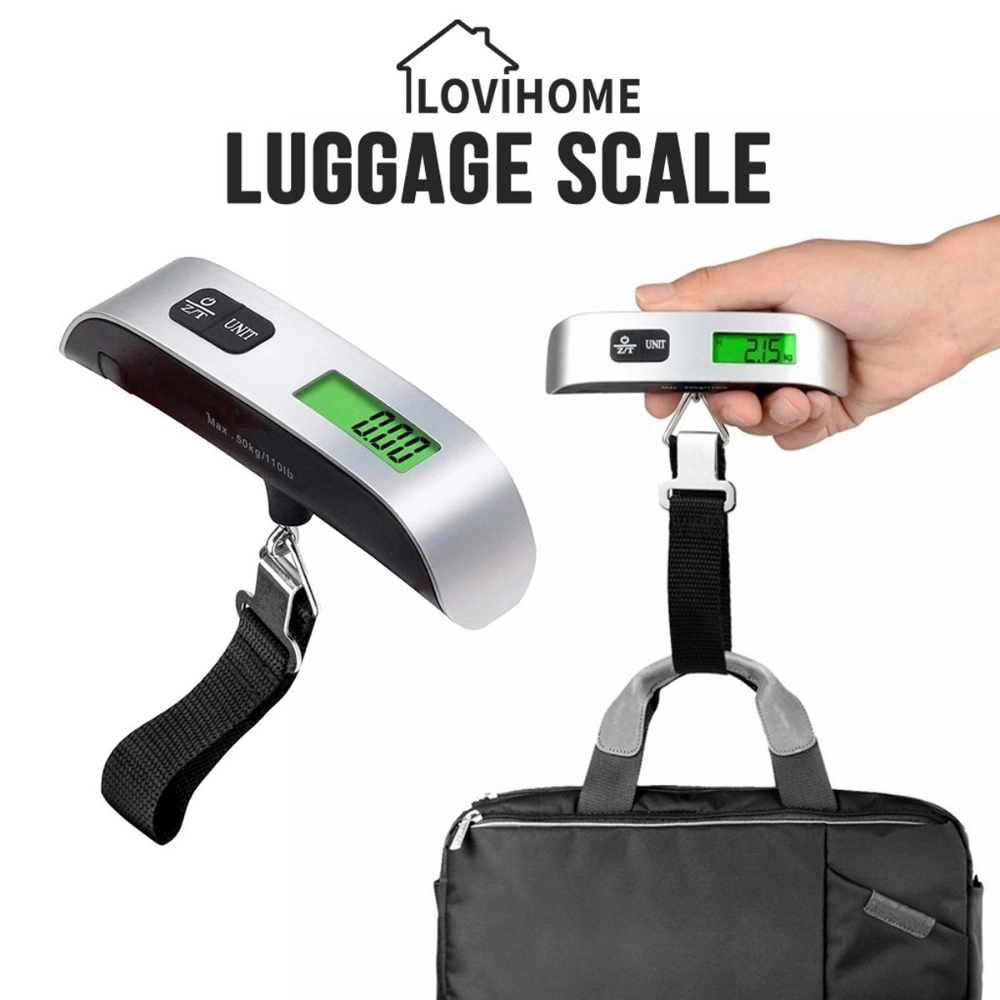 1pcs Portable Scale Digital LCD Display 110lb/50kg Electronic Luggage Hanging Suitcase Travel ...