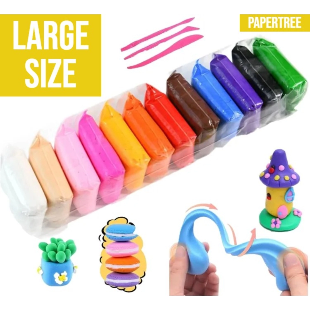 12-Color Air Dry Modeling Clay - Soft, Lightweight Clay for DIY ...