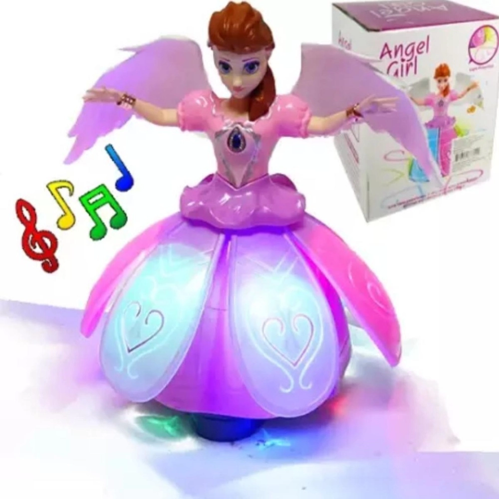 Dancing Doll & Rotating Angel Girl Flashing Lights With Music Gift Toy ...