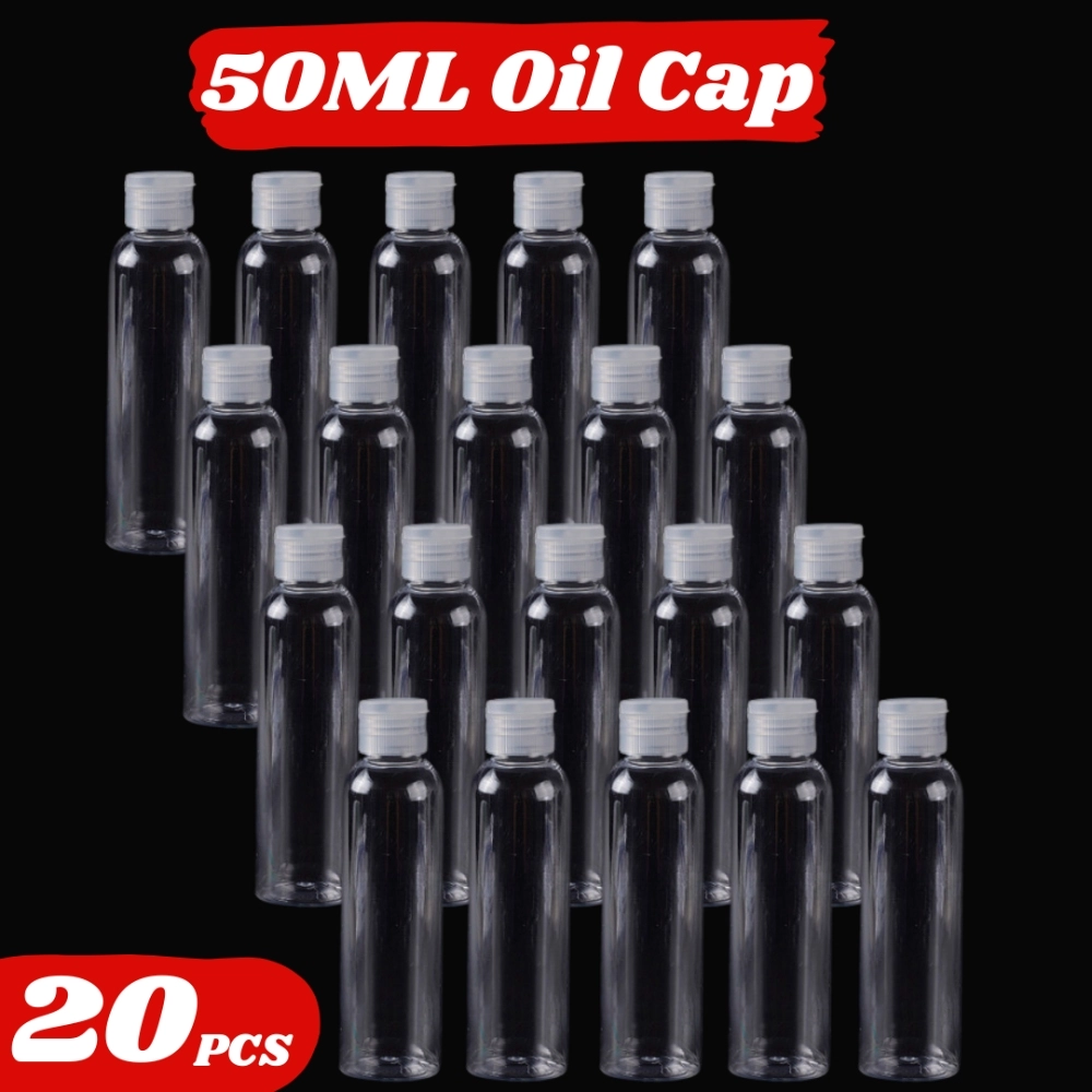 Plastic Oil Bottle 50Ml Tiptop Cap 20 Piece