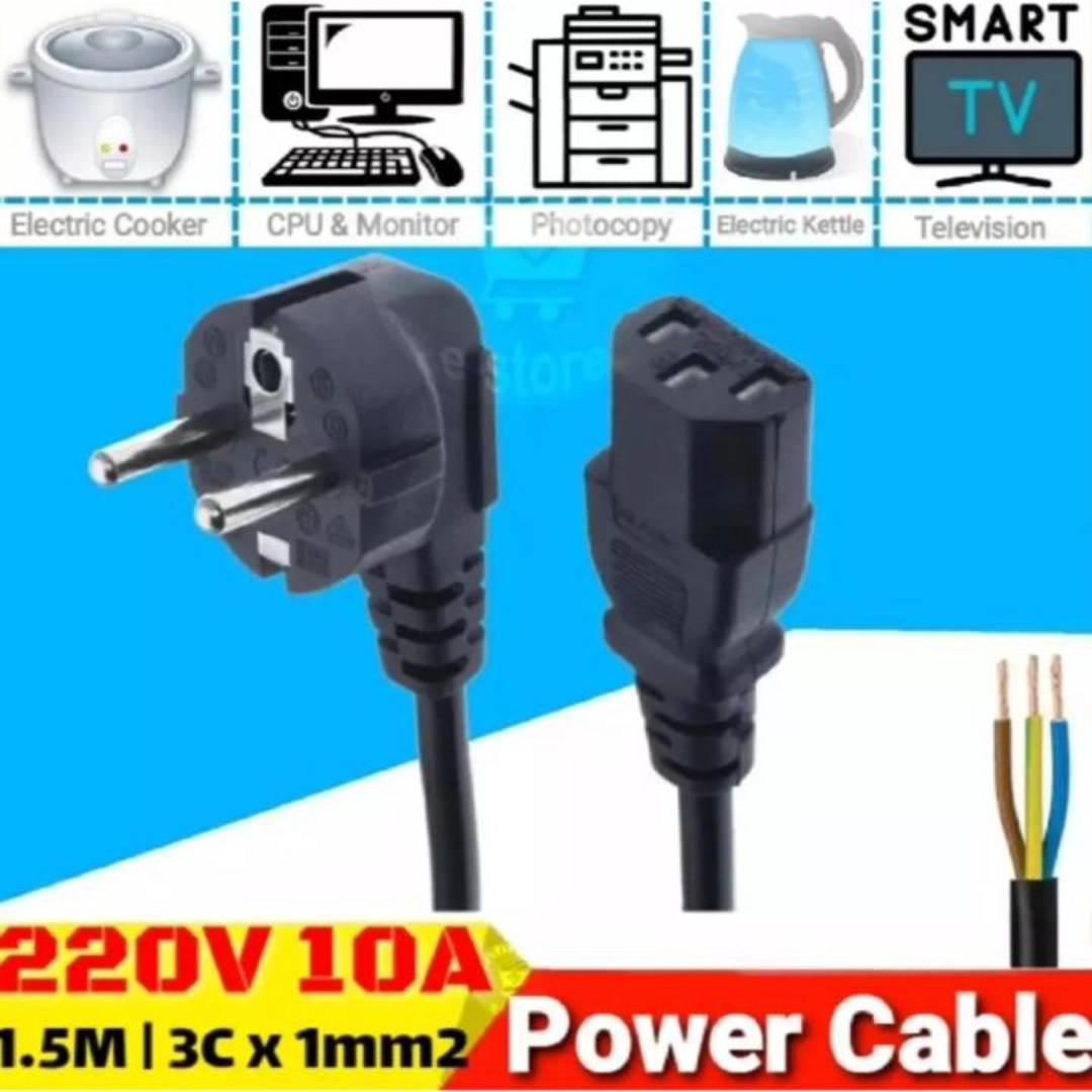 2Pin POWER CABLES AC 220v 500W 2 Pin 1.5M Length Power Cord Cable For ...