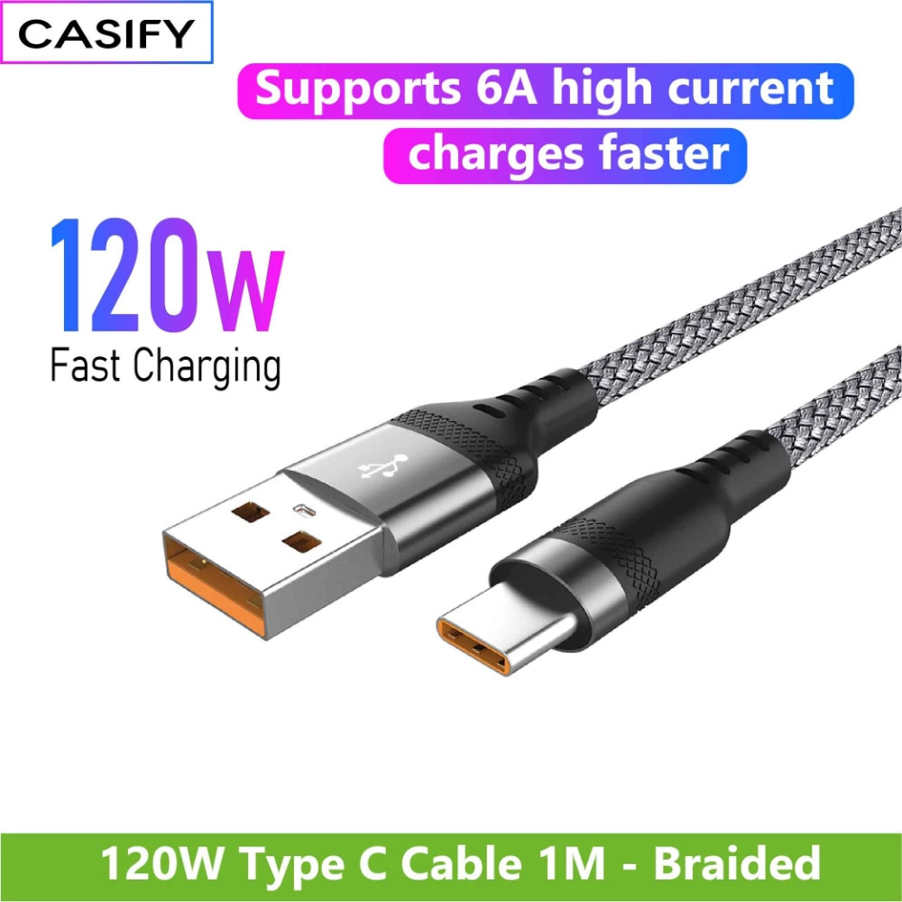 CASIFY G1 120W 6A Type C Fast Charging Cabe Type C 120W Cable Data ...