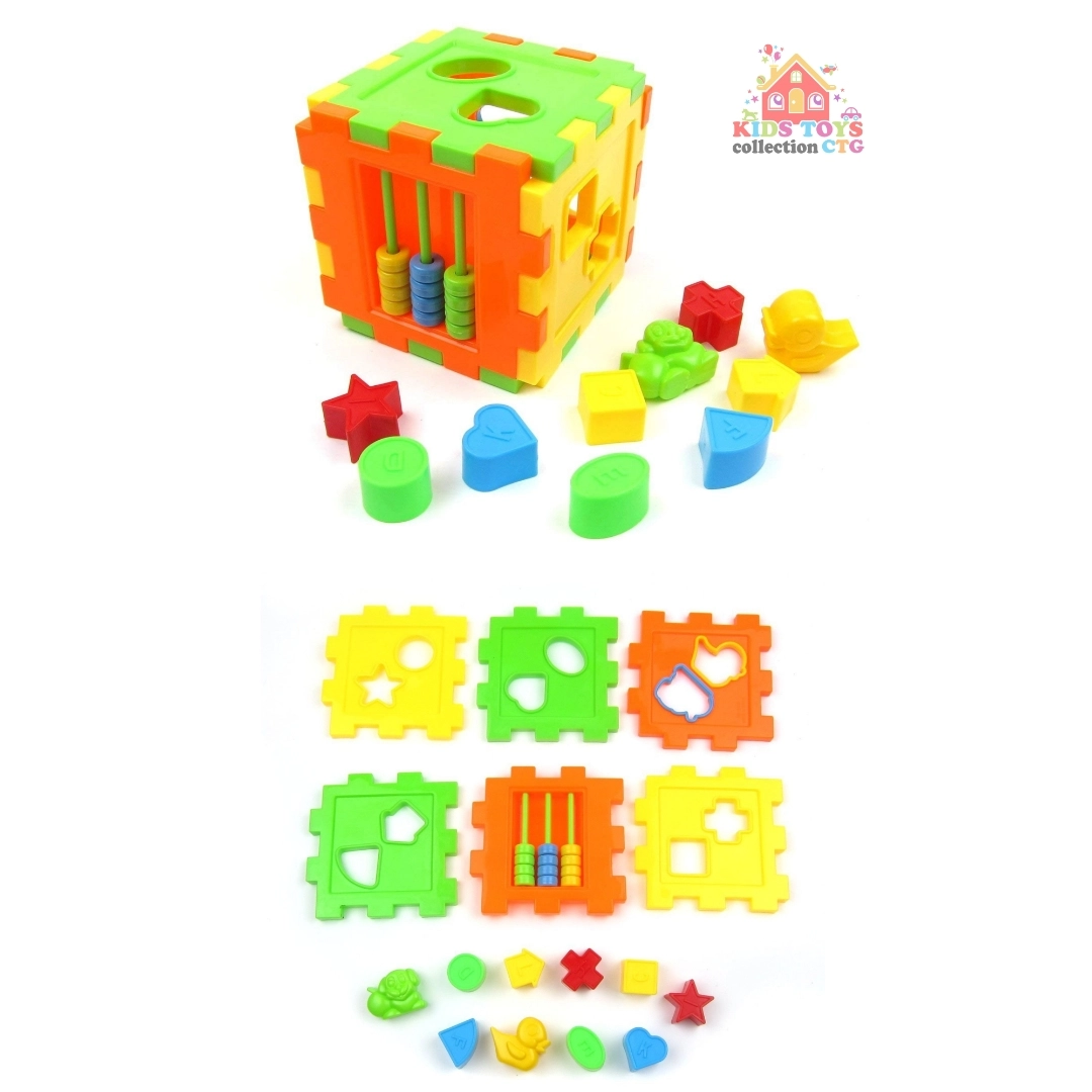 Kids Child Plastic Cube Shaped Puzzle Building Blocks Matching Game ...