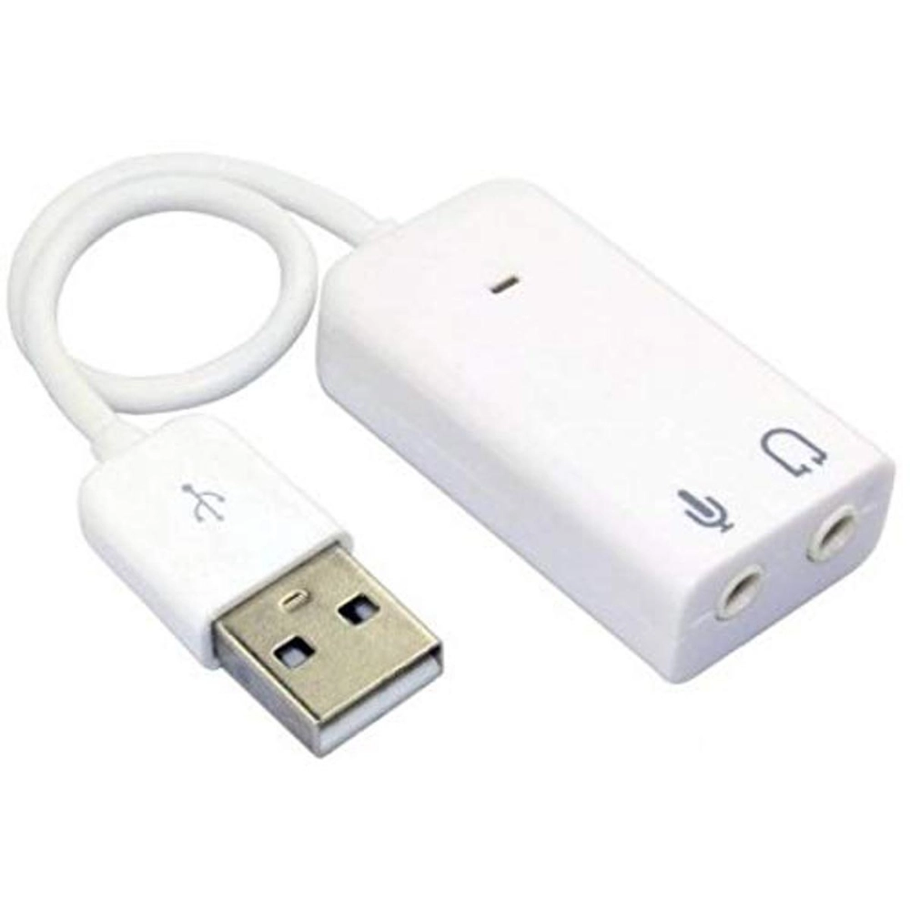7.1 Channel USB External Sound Card Audio Adapter with Mic White