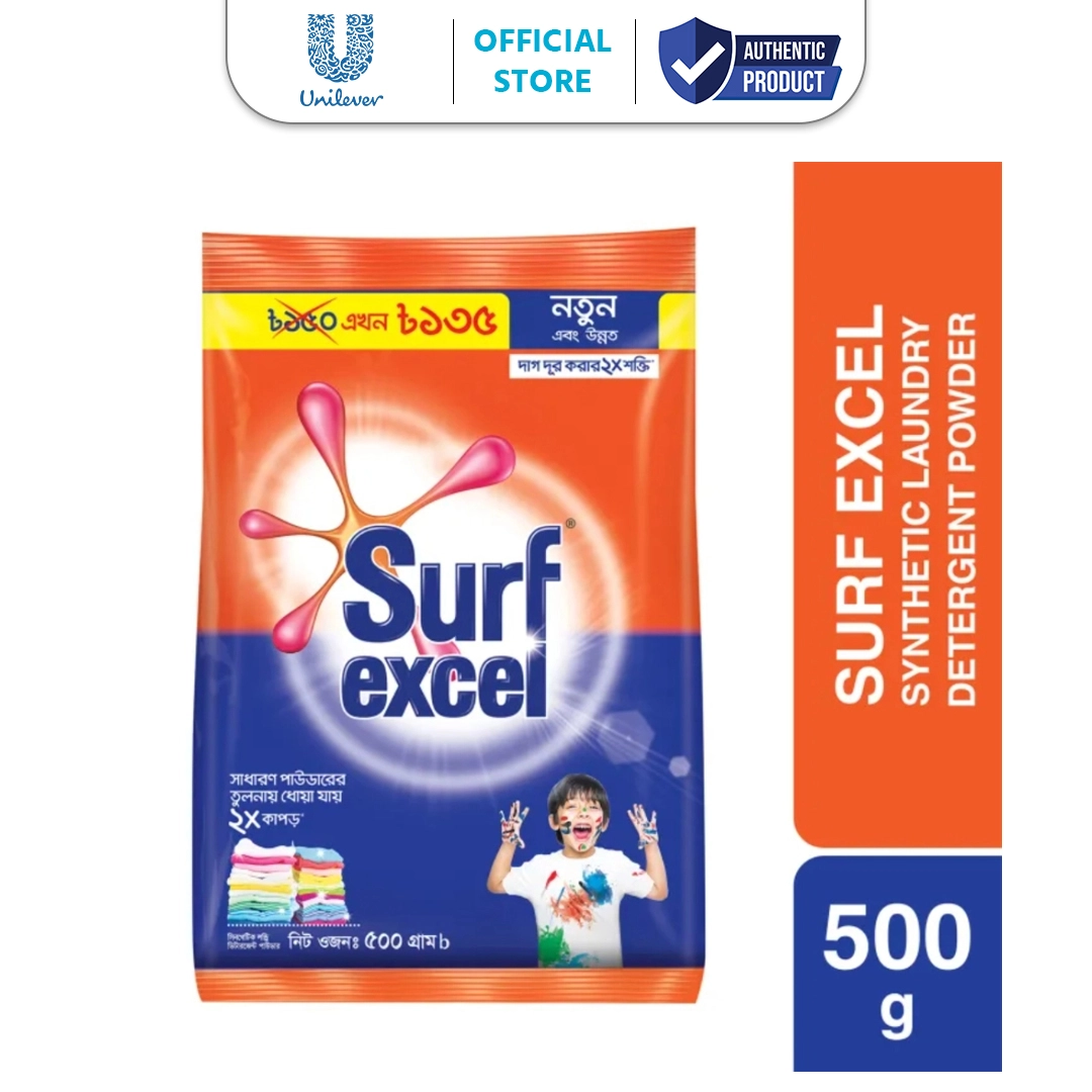 Surf Excel Synthetic Laundry Detergent Powder 500g