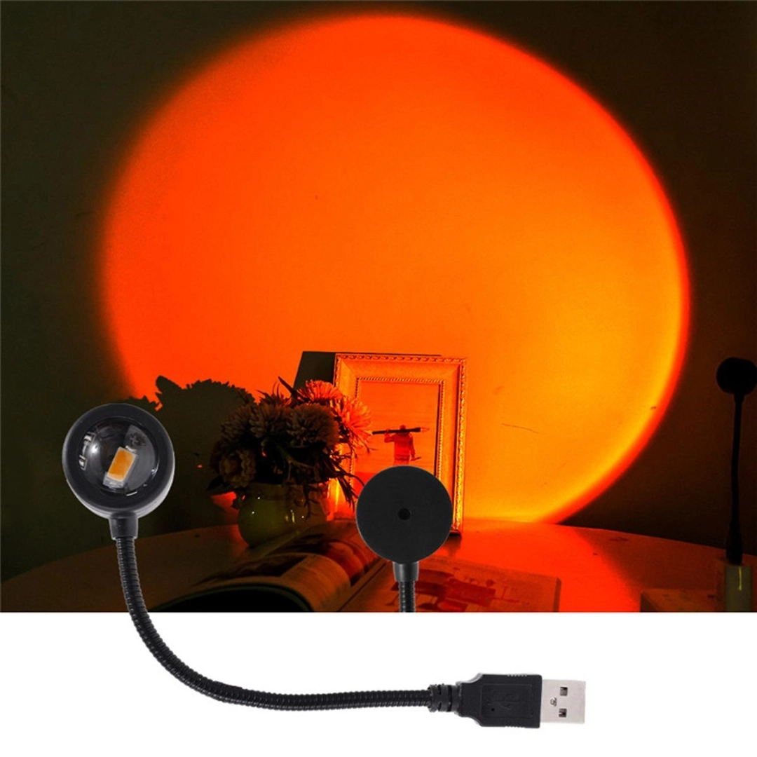 Portable Adjustable USB Plug Sunset Light Romantic LED Round Sun ...