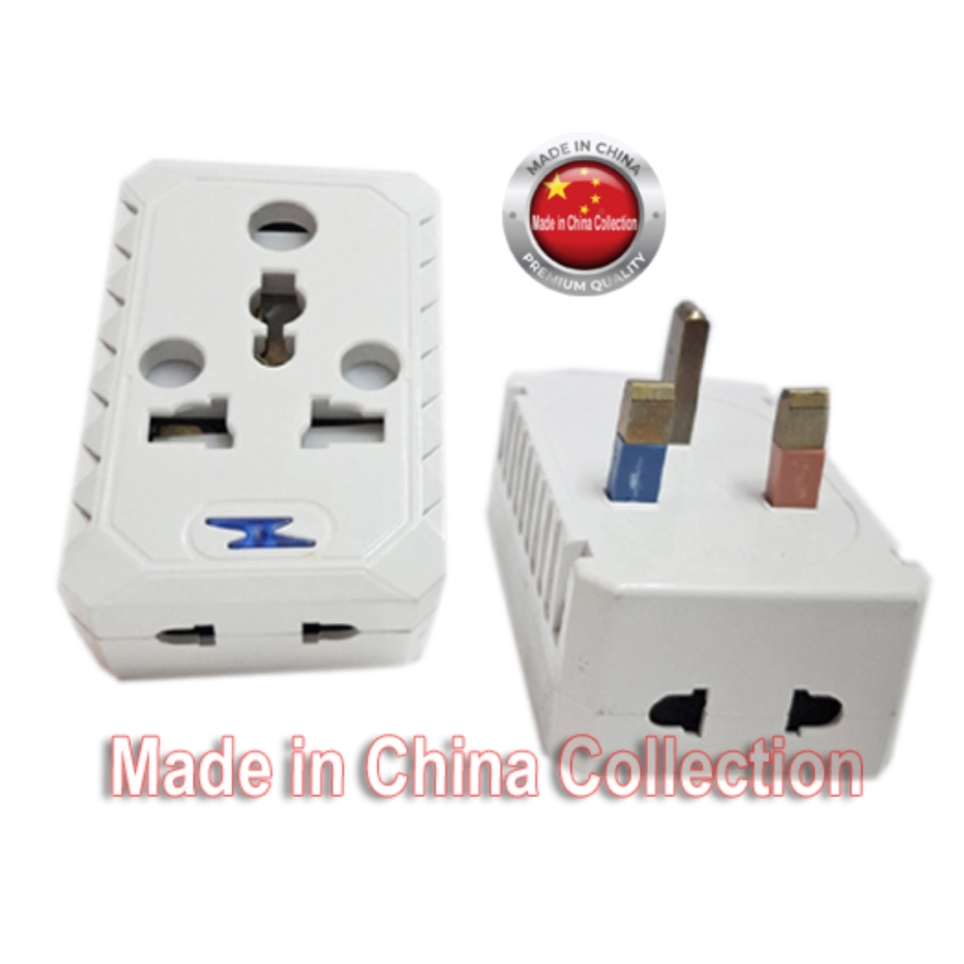 3 Pin Flat Multi Socket 13a (3 pin to 3 pin Flat & Round 2 Pin) Plug ...