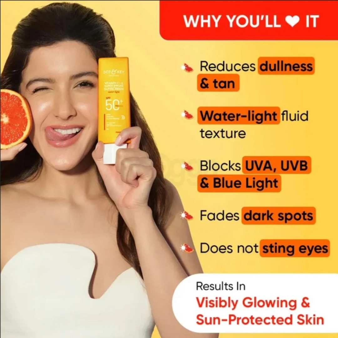 Dot & Key Vitamin C + E Super Bright Sunscreen - SPF 50, PA ...
