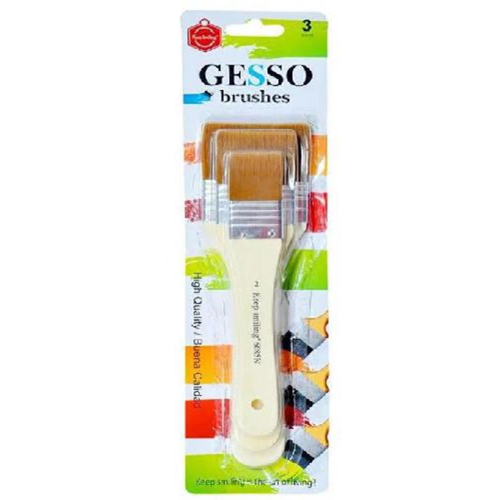 Professional Gesso Brushes Flat Tip -3pcs - 2,4,6 - No:A6085N