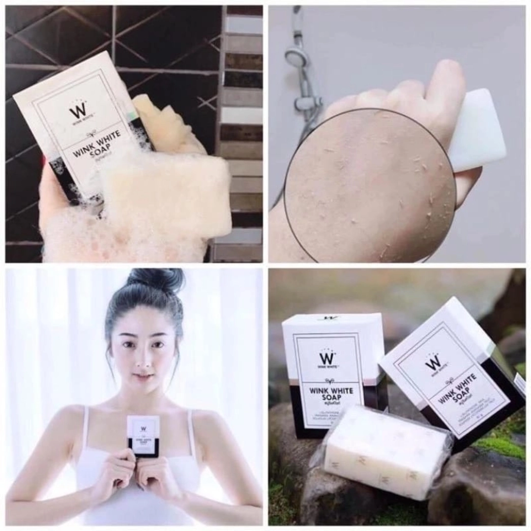 Gluta Pure Soap WINK WHITE Whitening Body Face Facial Cleansing Skin 80g