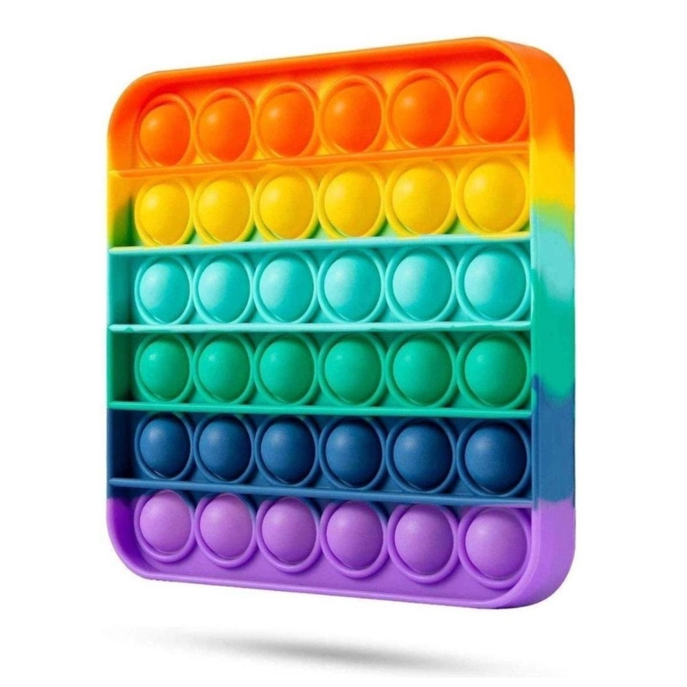 Pop It Fidget Toy- Known From Tik Tok - Square- Rainbow - Toys For Boys