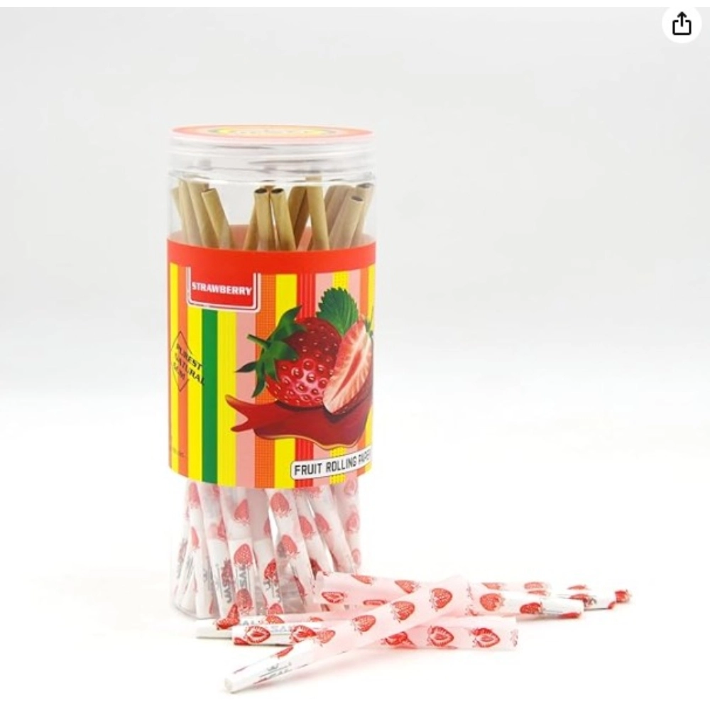 48 Cone Strawberry Fruit Flavor 1¼ Cones Rolled 84Mm Rolling Paper With ...