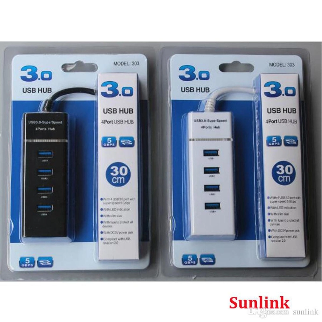 4 PORT USB HUB 2.0 MULTI SPLITTER EXPANSION DESKTOP PC LAPTOP ADAPTER ...