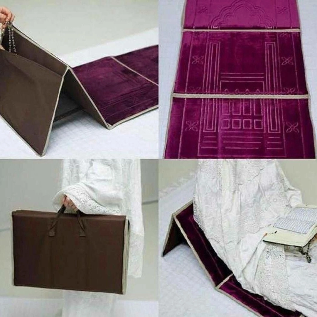 Muslim Prayer Mat Fold Backrest Janamaz Chair 2 in 1