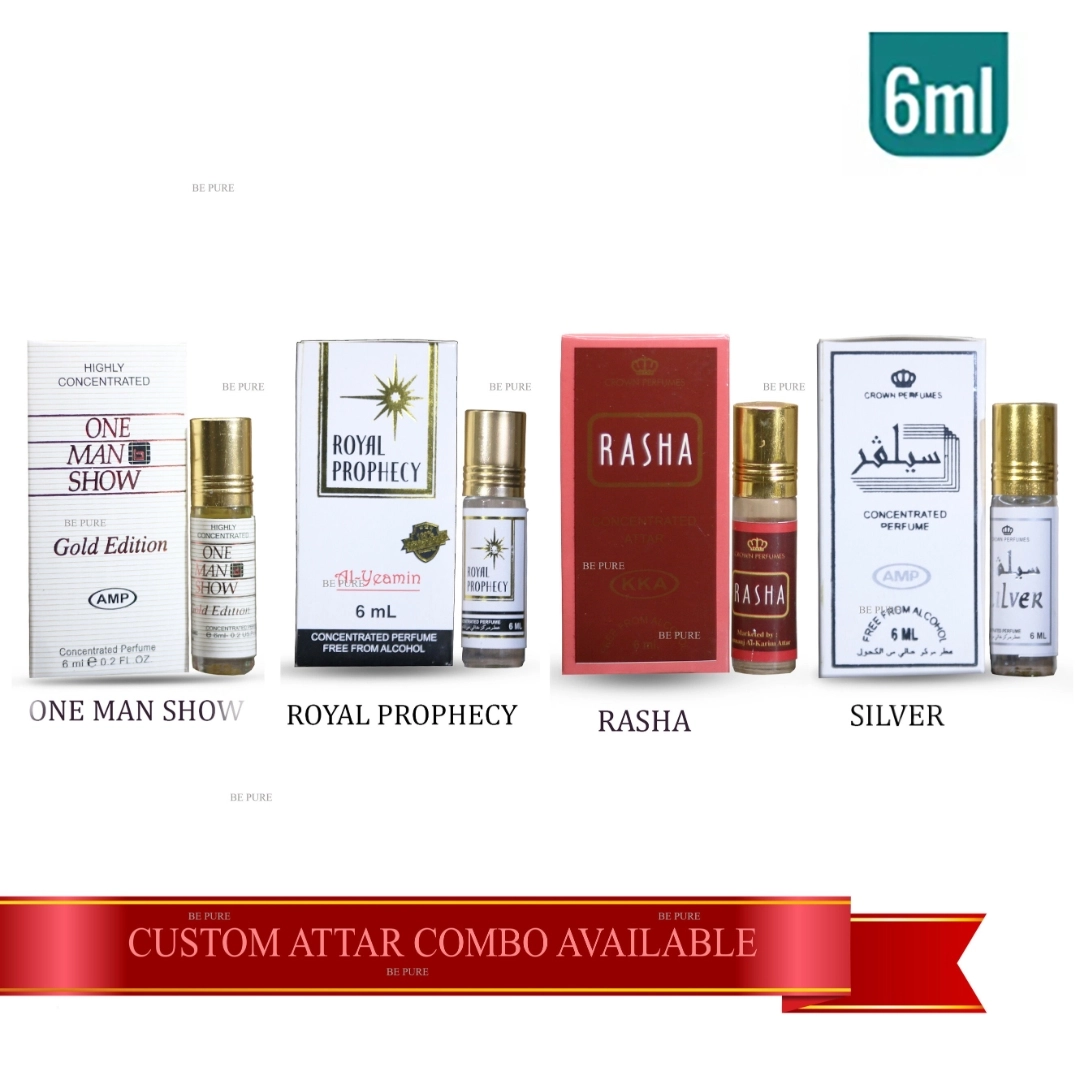 4pcs Custom Concentrated Attar Perfume for men, Attar combo 6 ml