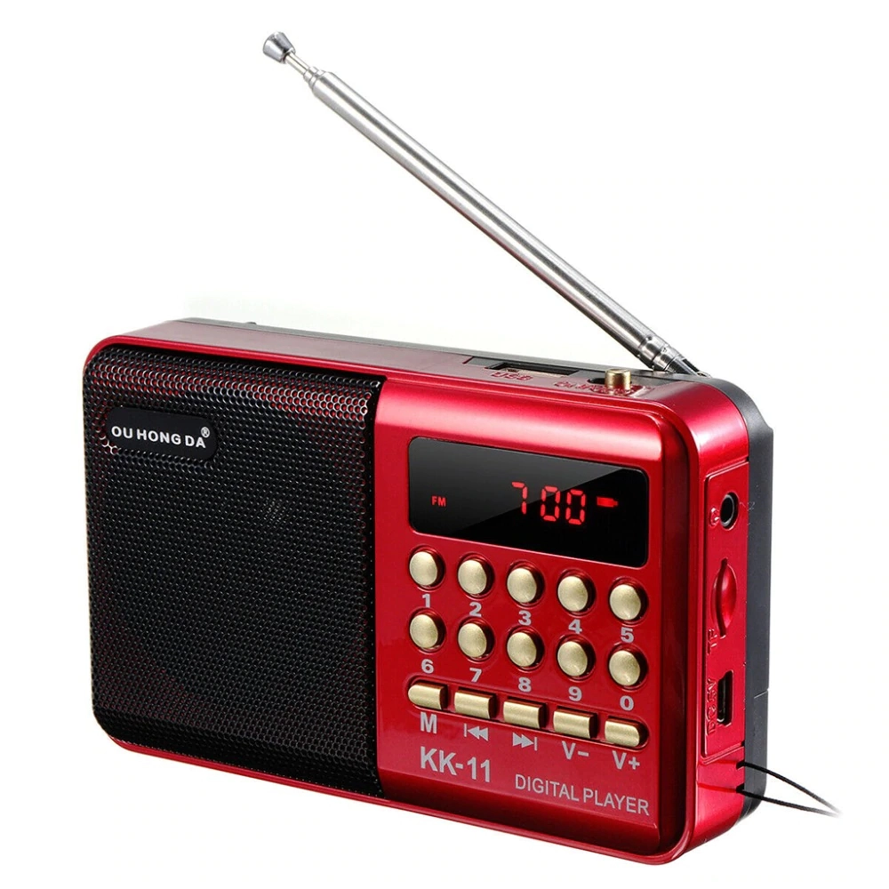 OU HONG DA_KK-11 Mini Portable FM Radio Multifunctional Rechargeable ...