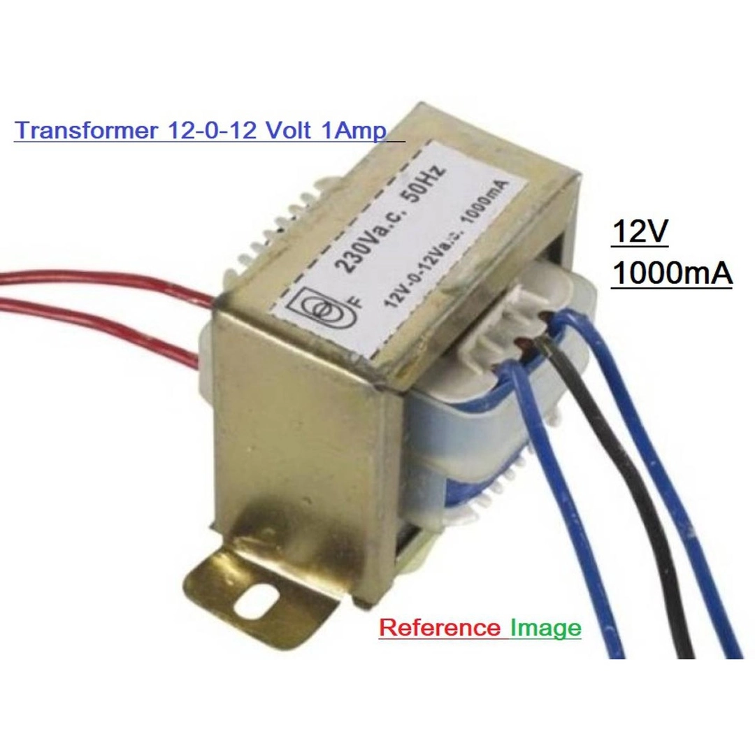 1Amp 12V Transformer 12V-0-12V 1000Ma Input Ac 220V 50Hz Output Dc 12 ...
