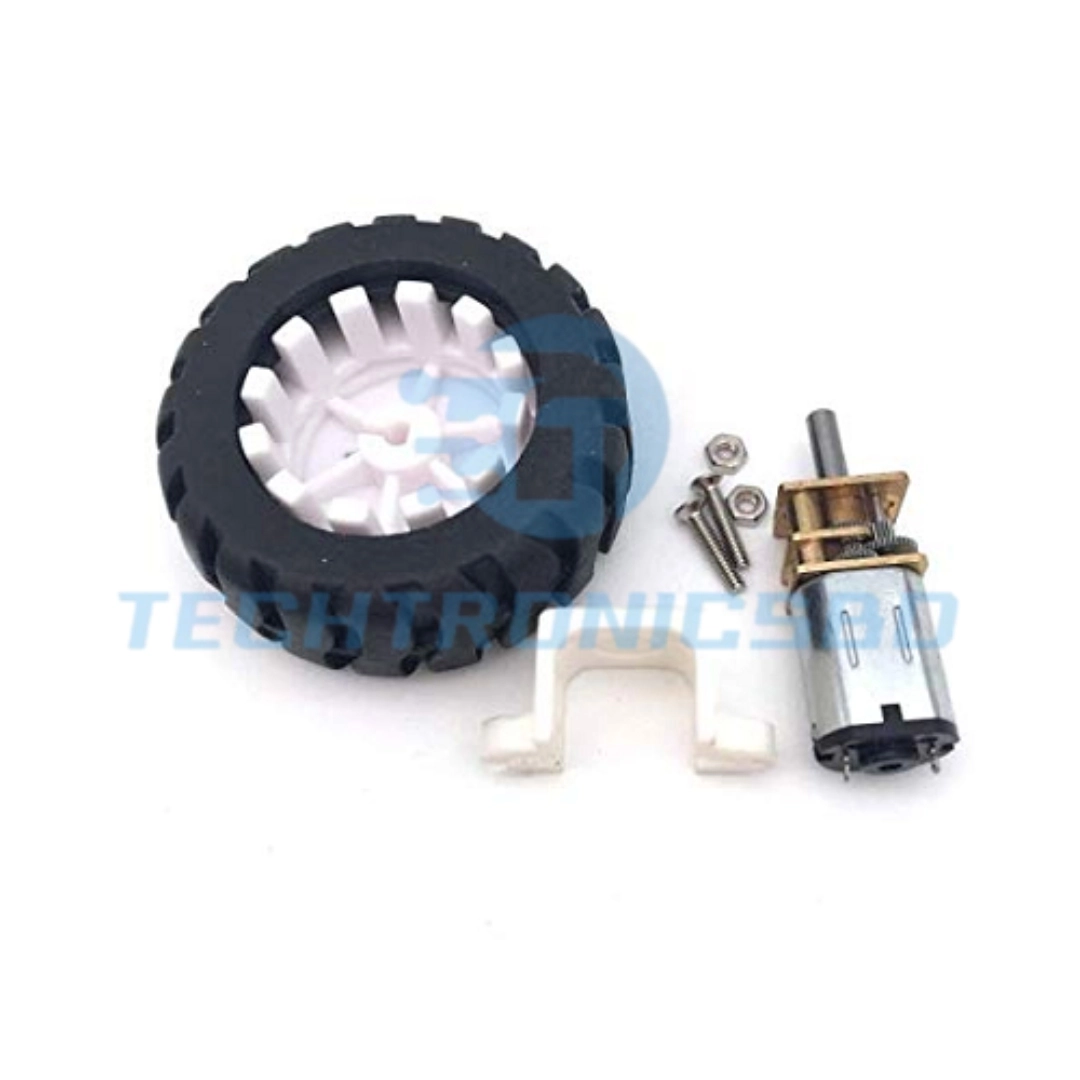N20 Motor Combo Set | N20 DC Gear Motor + Plastic Mount + Wheel | 200 ...