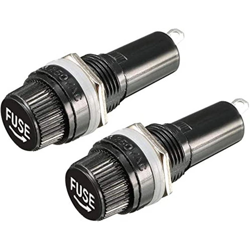 2 psc Fuse Holder Panel Mount for 5x20mm Glass Fuse Screw Cap Fuse ...