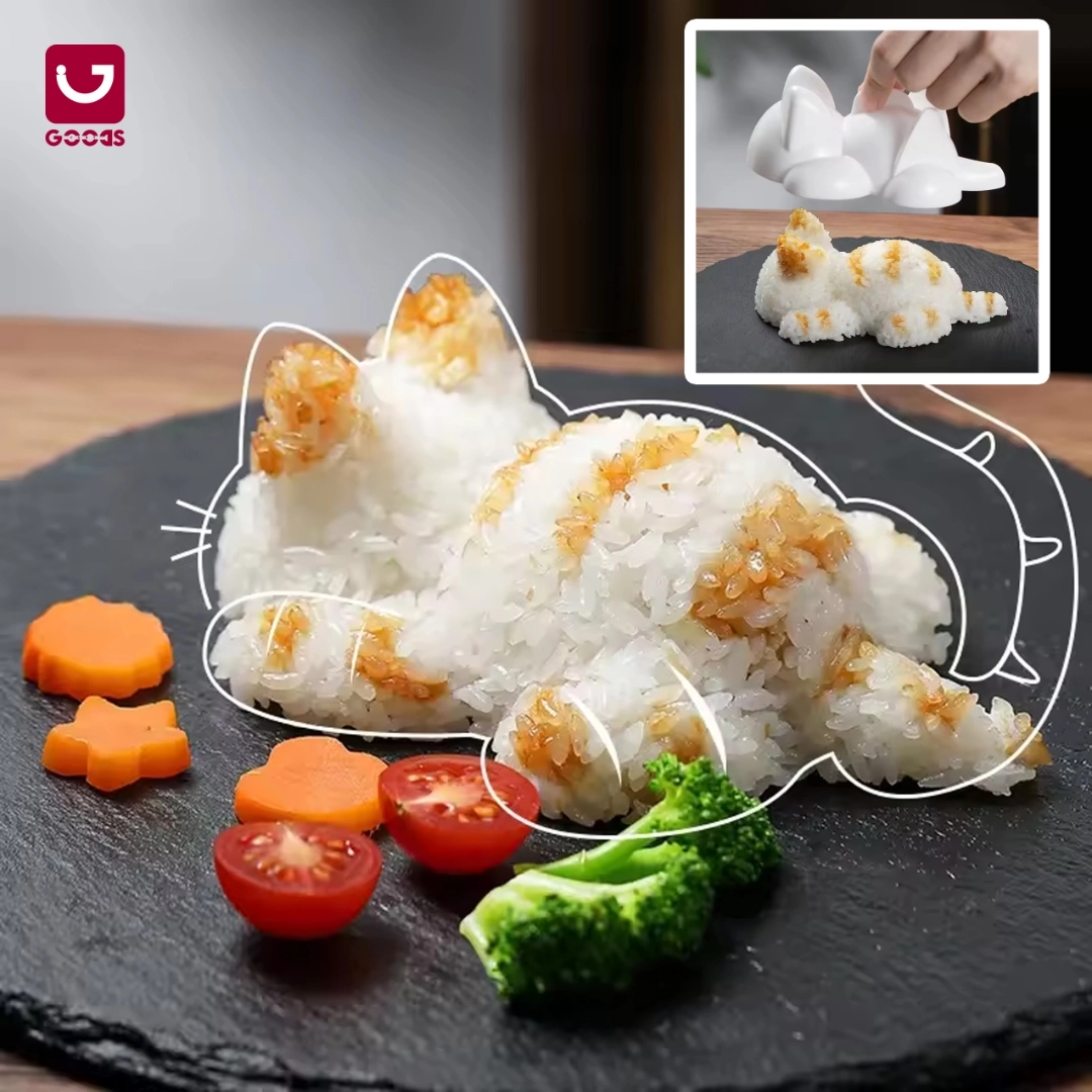3D Cat Shape Rice Mold – Cute Food Mould for Bento, Rice Balls & Kids ...