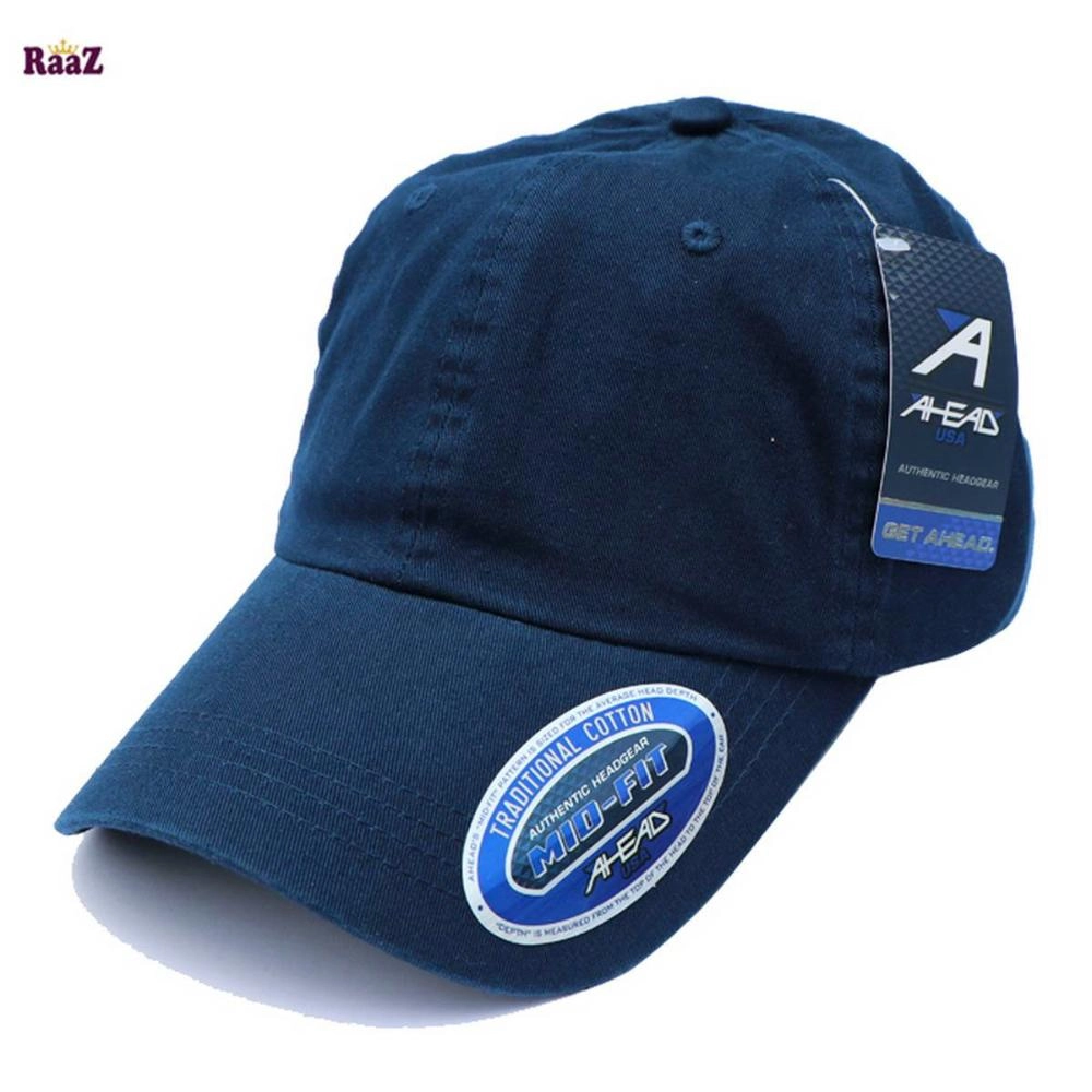 Navy Blue Wash Ahead Authentic Sports Curved Cap For Men