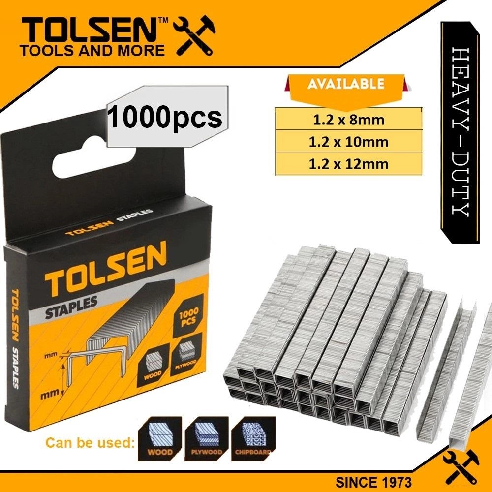 TOLSEN 1000Pcs Staples Wire Refill ( 8mm | 10mm | 12mm ) For Wood ...