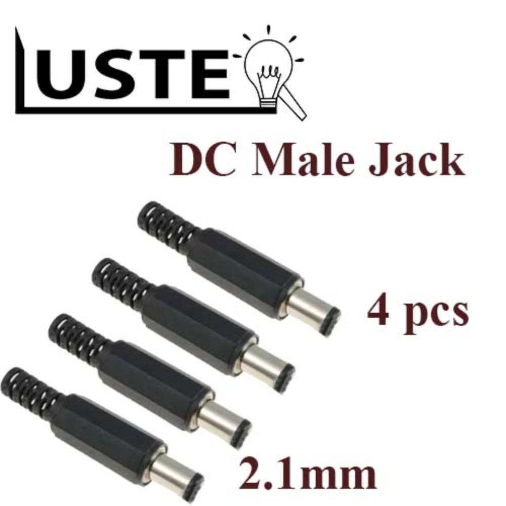 DC Male Jack 2.1 Power Line Connector Plug |Luster|