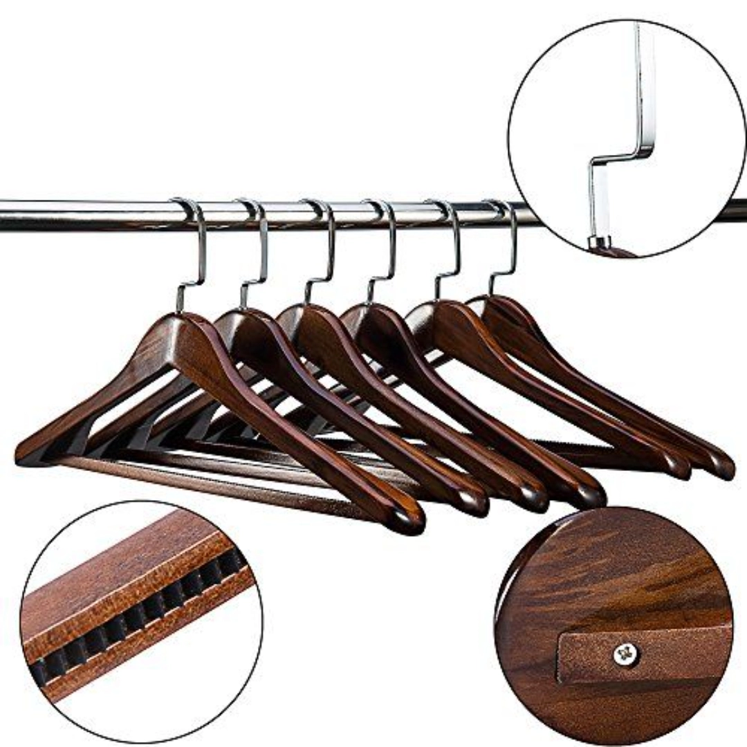 1 Pcs Wooden Coat, Suit Hangers ,Natural Finish Clothes Hangers-Light ...