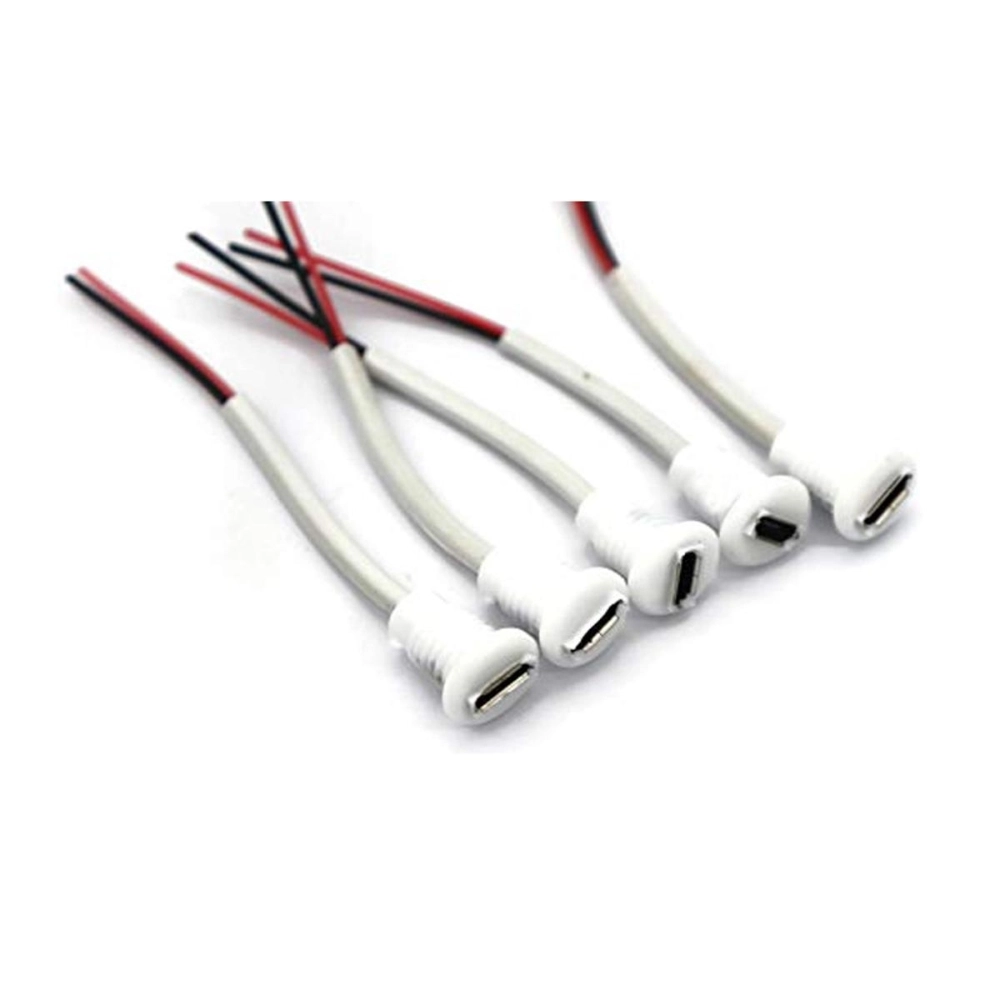 Micro USB Female Socket Panel Mount With Cable-5Pcs