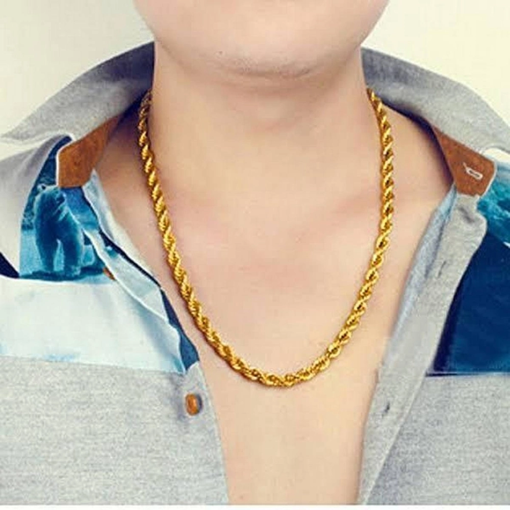 Metal Stylish Chain for Men - Golden