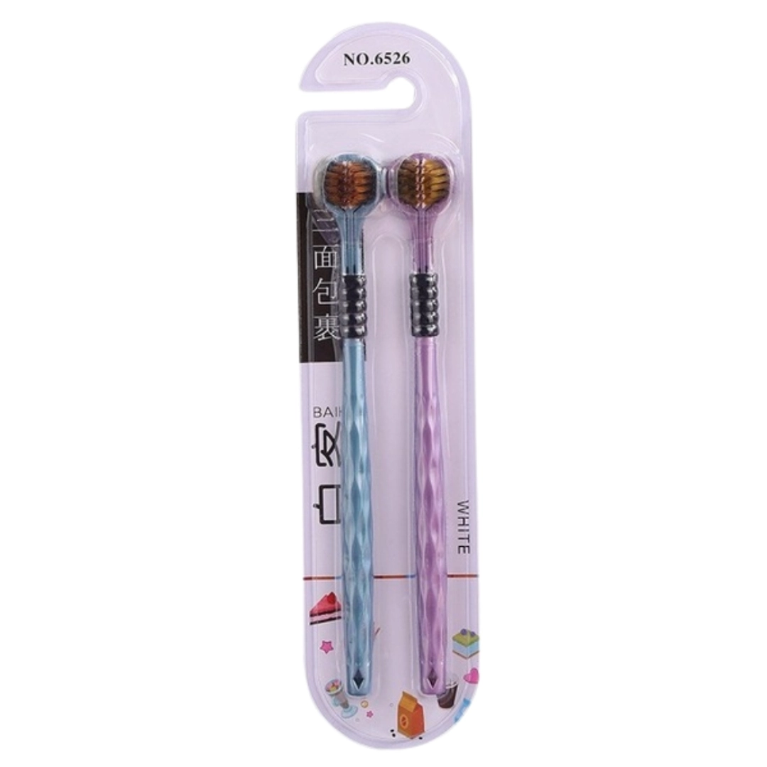 Three-Sided Soft Bristle Toothbrush | 3D Manual Adult Toothbrush with ...