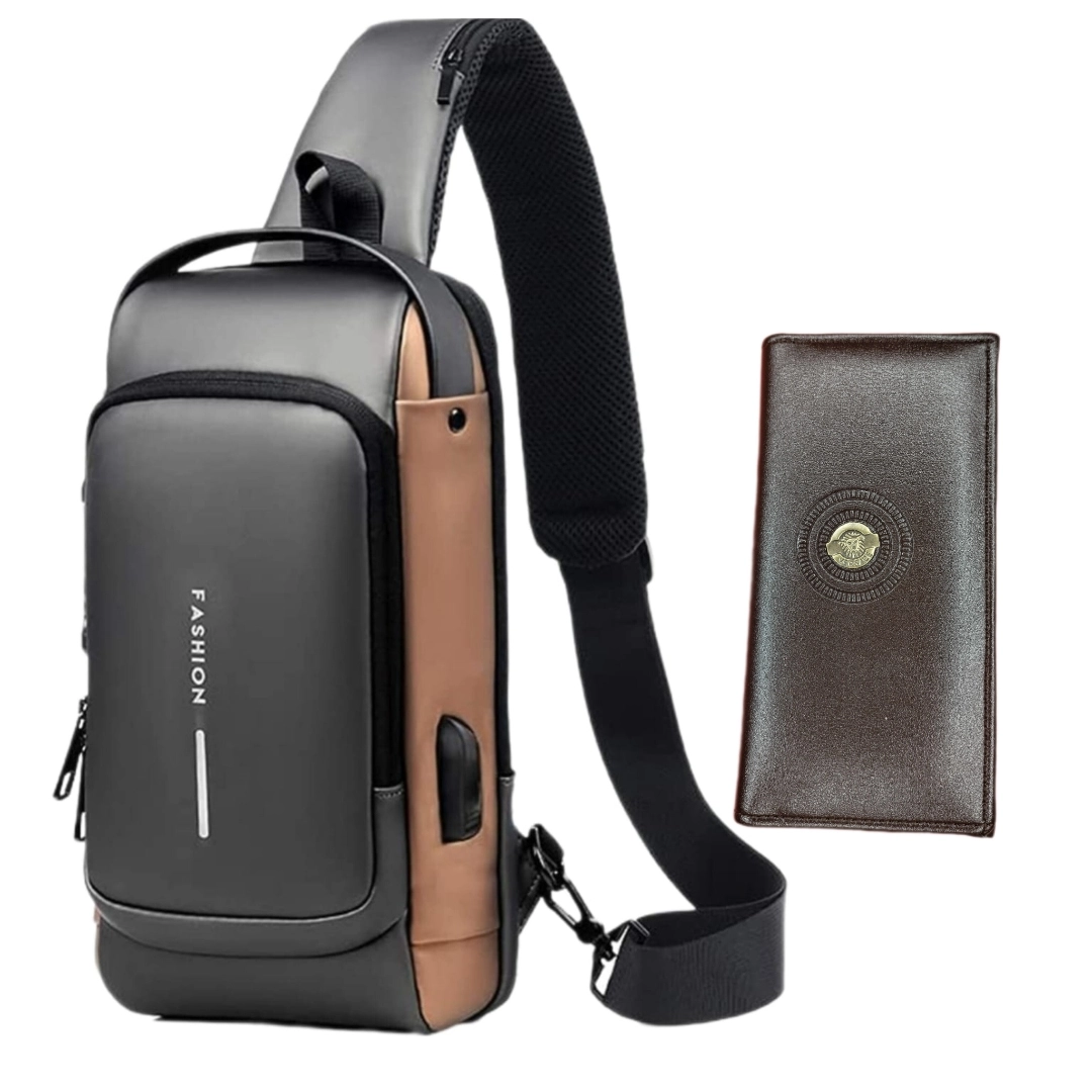 Men Anti-Theft Waterproof Crossbody Bag+Wallet