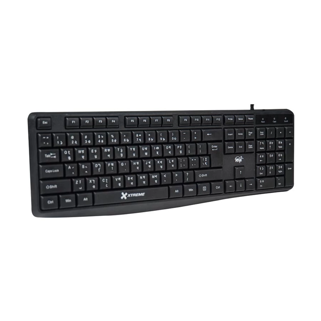 XTREME KB220S STANDARD USB-BANGLA BLACK KEYBOARD