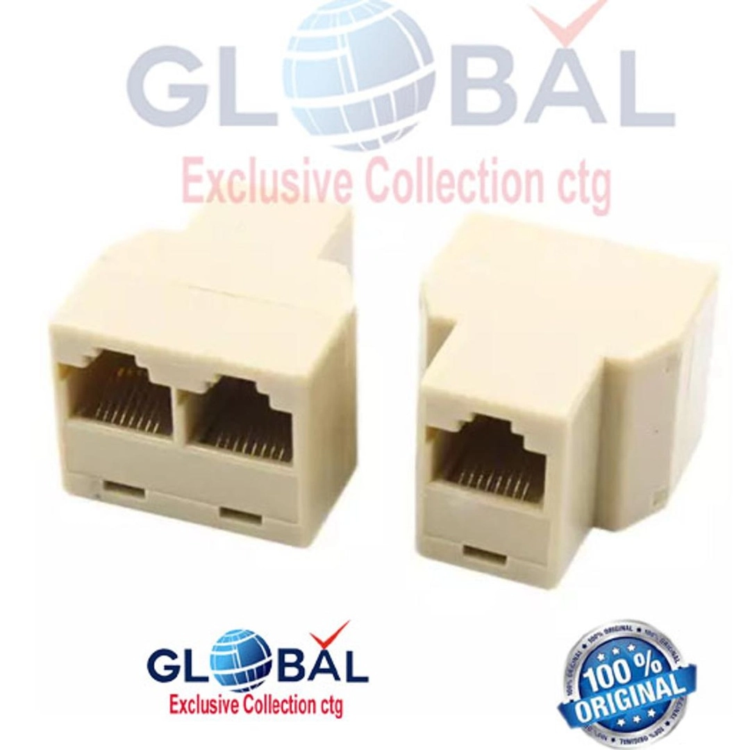 ethernet lan cable 1 to 2, rj45 cat 5/6 joiner coupler, connector ...