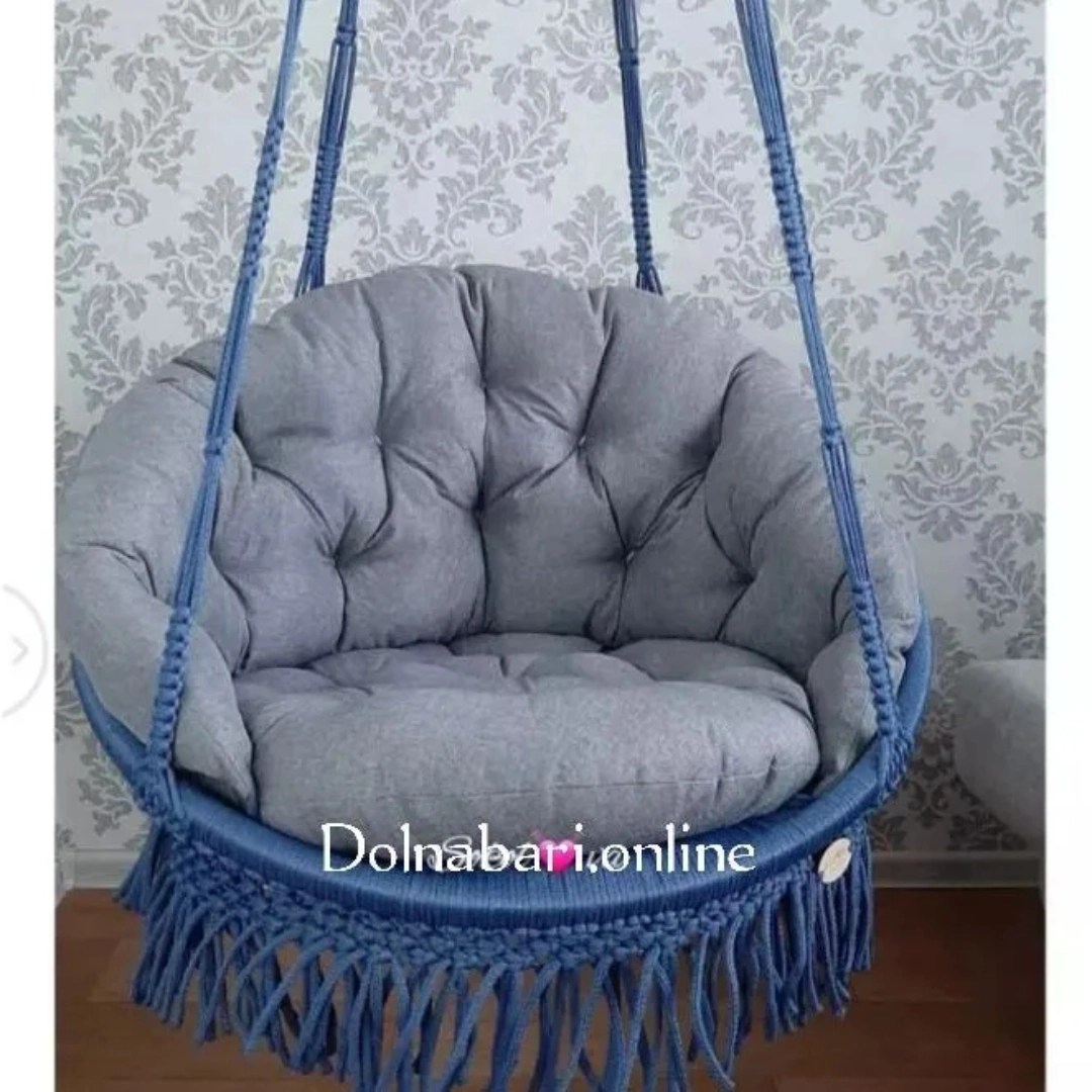Macrame Hammock Woven Rope Swing Hanging Chair with hanging tools and seat
